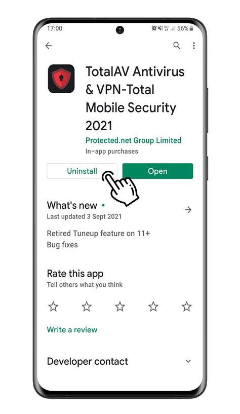 uninstalling on android totalav