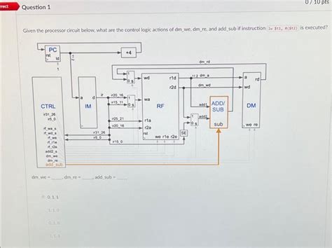 solved rect question 1 given the processor circuit below