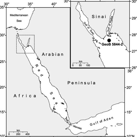 Map Showing The Red Sea Area And The Gulf Of Aden With Detail View Of