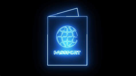 Animated Passport Icon With A Glowing Neon Effect 35616324 Stock Video