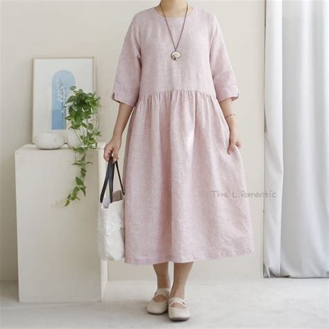 윈디 7부 린넨 원피스 레아린넨