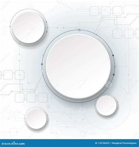 Vector Illustration Abstract Futuristic Circuit Board On Light Gray Background Modern Hi Tech