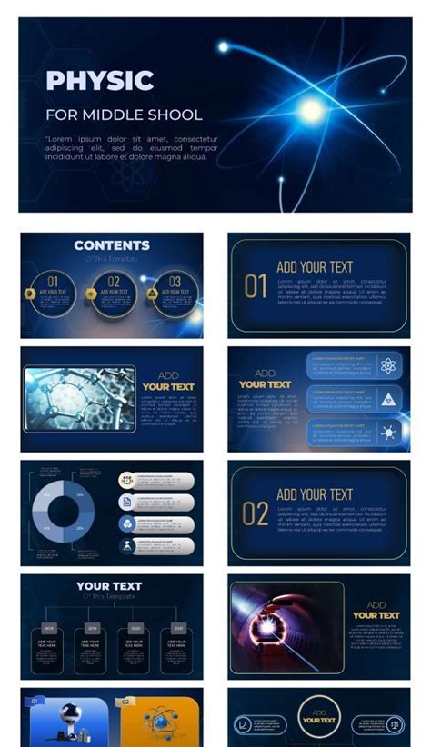 Blue Physics Presentation Template Science Powerpoint Powerpoint