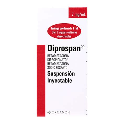 Diprospan Betametasona Dipropionato 7 Mg Msd Suspensión Inyectable Caja