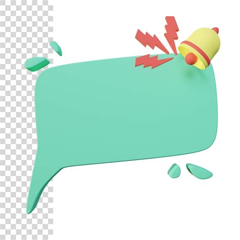 Premium Psd 3d Chat Bubble With Notification Bell Icon