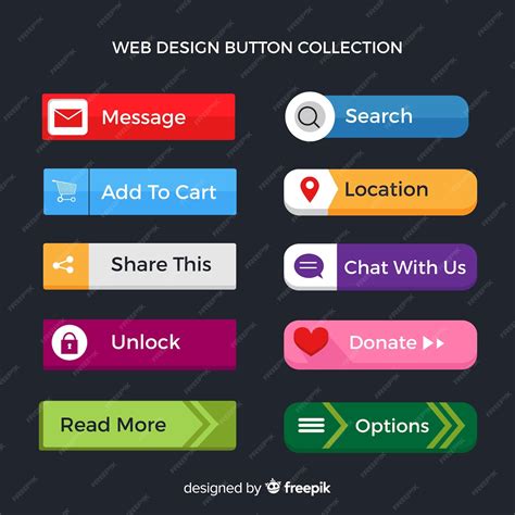 Premium Vector Flat Web Button Collection