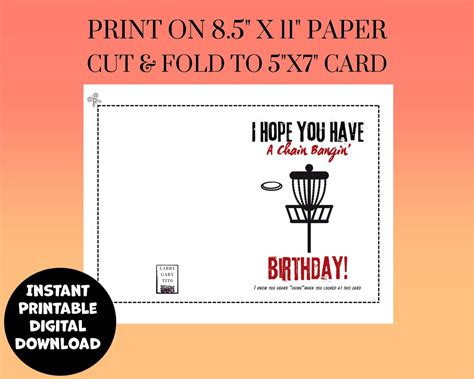 Disc Golf Chain Bangin Birthday Card Print At Home Etsy