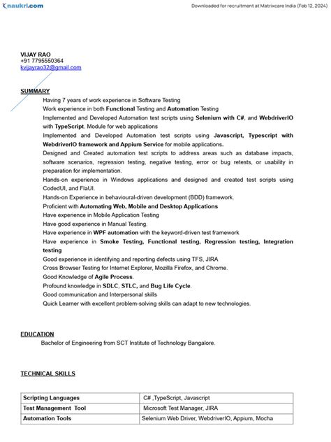 Naukri Vijayrao 7y 0m Pdf Selenium Software World Wide Web
