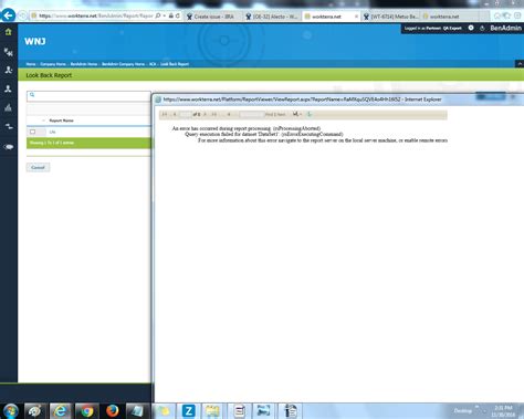 Wt 6759 Wnjserver Errors On Look Back Report Workterra Jira