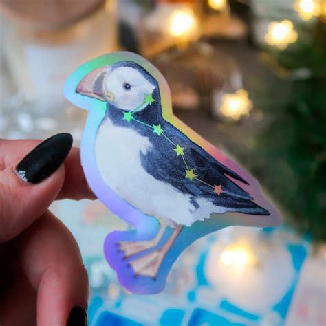 Стикер Puffin голография