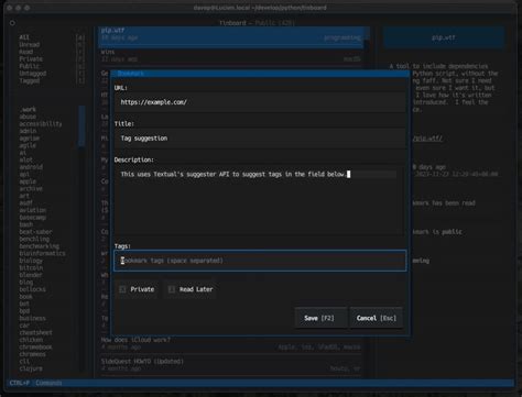 dave pearson on linkedin pinboard python textual