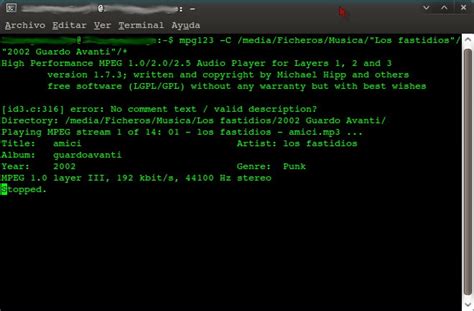 Escuchar música desde la terminal con mpg Tutoriales Ubuntu