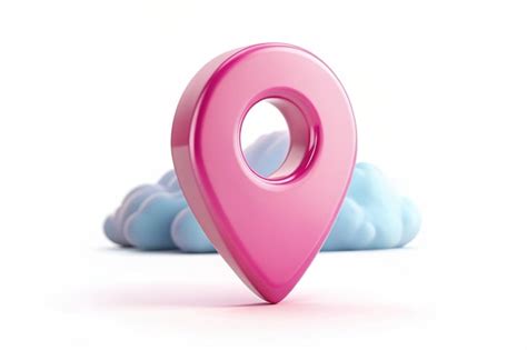 3d Map Location Point Marker Of Map Or Navigation Pin Icon Sign On Isolated Cloud Background 3d