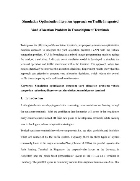 Pdf Simulation Optimization Iteration Approach On Traffic Integrated