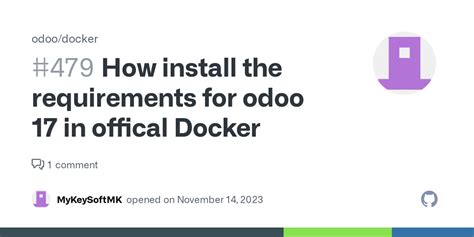 How Install The Requirements For Odoo 17 In Offical Docker · Issue 479