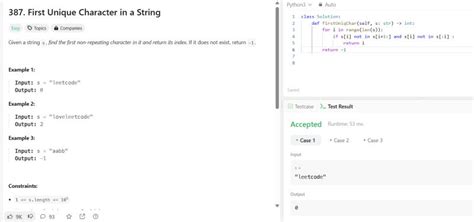 Jayashree M On Linkedin Leetcode Codingchallenge Firstuniquecharacter Uglynumber