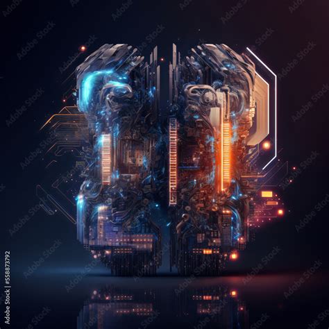 Quantum Computing Mainboard Cpu Artificial Intelligence Concept With Computer Circuits
