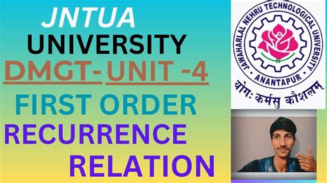 First Order Recurrence Relationunit 2dmgtjntua Youtube