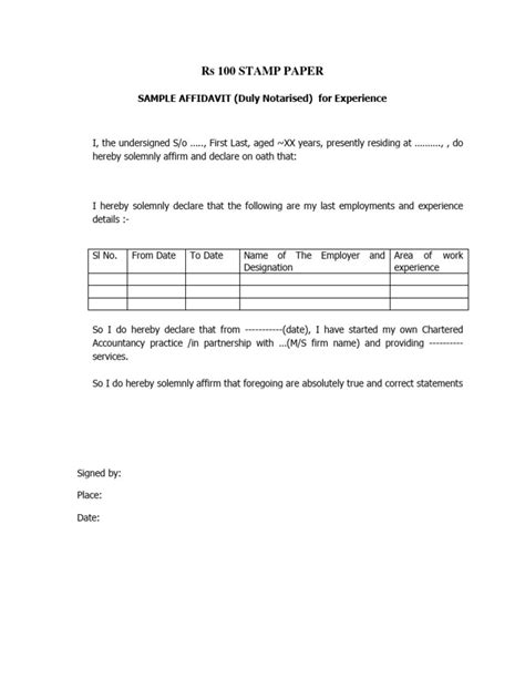 Sample Notarized Affidavit For Experience Pdf