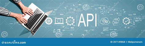 api application programming interface concept with person using
