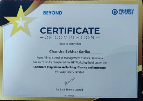 Bajajfinserv Bajaj Adityaengineeringcolleges Certification