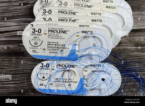 Cairo Egypt October 13 2024 Ethicon Prolene Blue Color Suture 3 0 Polypropylene Non