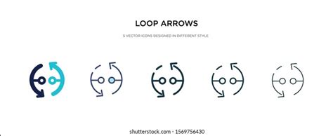 Loop Arrows Icon Different Style Vector Stock Vector Royalty Free