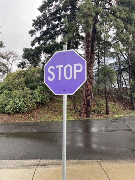 This Random Purple Stop Sign Rweird