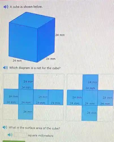 a cube is shown below which diagram is a net for the cube what is the