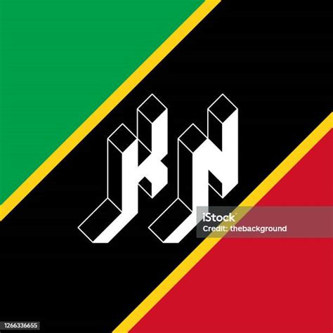 Kn 국제 2 글자 코드 또는 세인트 키츠 네비스 연맹의 국가 도메인 K 와 N 모노그램 또는 로고 타입 설계를 위한