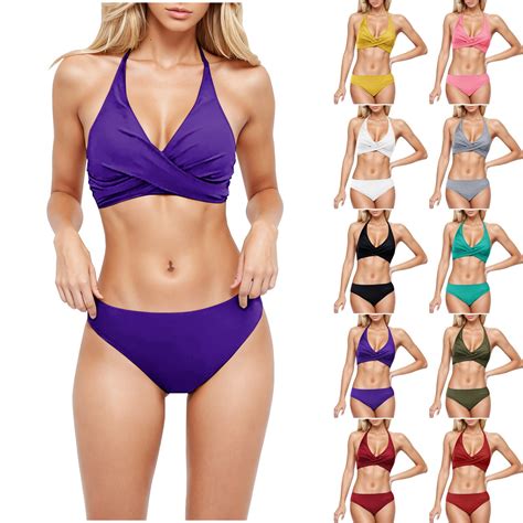 Lcziwo Ofertas Flash Del Dia Womens Swimsuits Two Piece Sets Halter