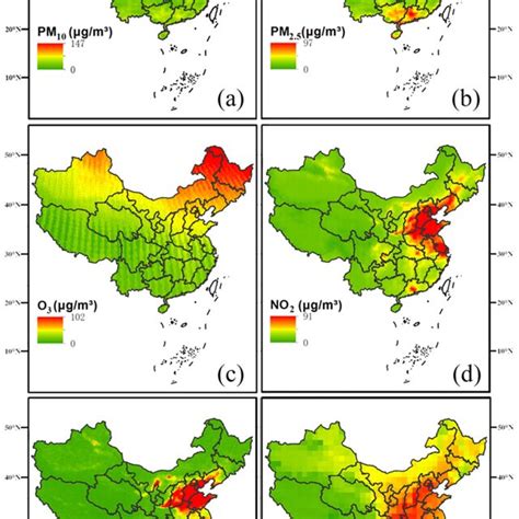 Spatial Distribution Of 10 Year Annual Average Ambient Pollutants Download Scientific Diagram
