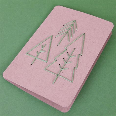 Trees String Art Card Free Printable Download