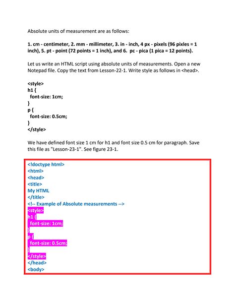 Solution Concise Html And Css Notes Practical Approach 23 Lesson 23
