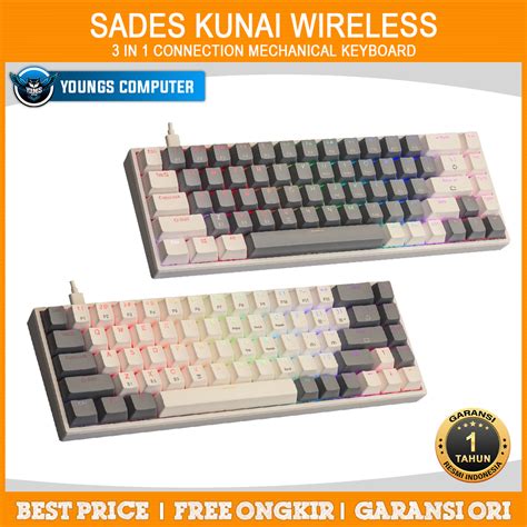 Jual SADES KUNAI 3 in 1 Connection Mechanical Gaming Keyboard Wireless | Shopee Indonesia