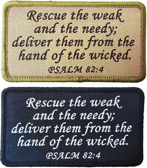 Psalm 82 4 Tactical Patch 2pcs Rescue The Weak And The Needy Bible Verse Embroidery
