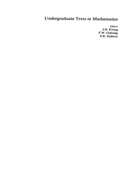 Protter Morrey A First Course In Real Analysis 1991 Pdf