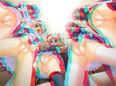 rule 34 3d 5girls anaglyph blue hair censored elf maid maids multiple