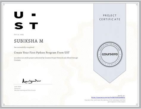 subiksha m on linkedin courseera python programming certification