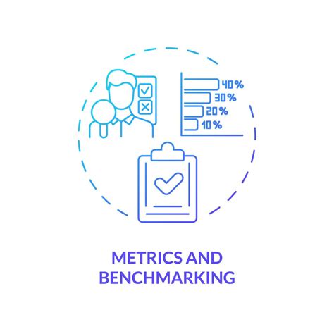 2d Thin Line Gradient Icon Metrics And Benchmarking Concept Isolated Vector Blue Illustration