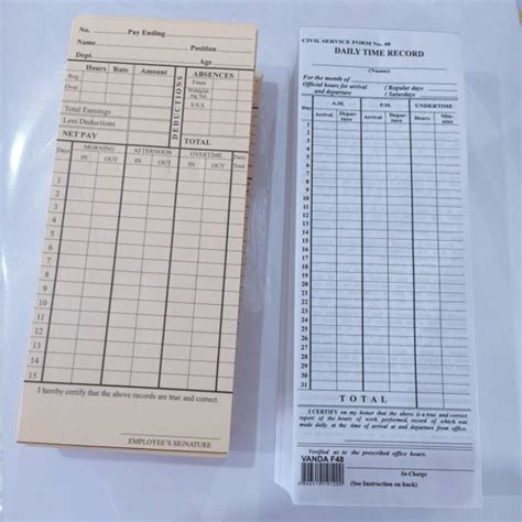 Daily Time Record Dtr20 Pcs In One Pack Shopee Philippines