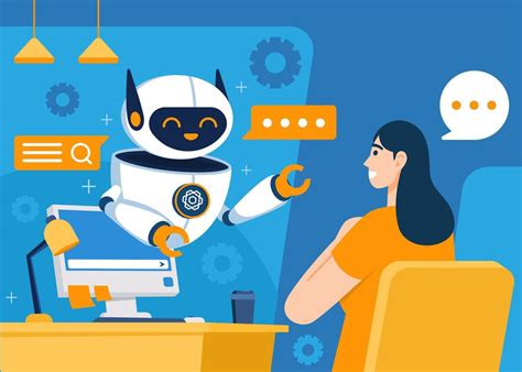 Woman With Artificial Intelligence Chat Bot Concept 21838928 Vector Art
