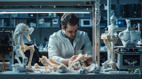 Biomedical Engineer Developing Prosthetics Premium Ai Generated Image