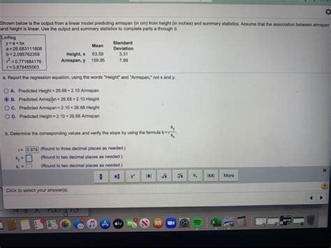 solved shown below is the output from a linear model