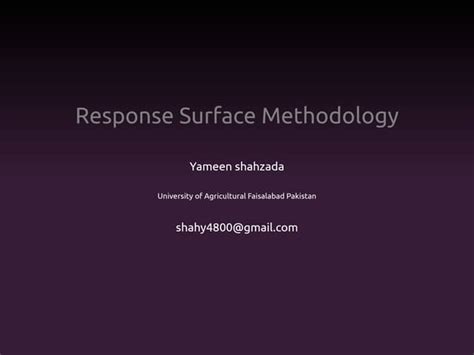 Response Surface Method Pptx