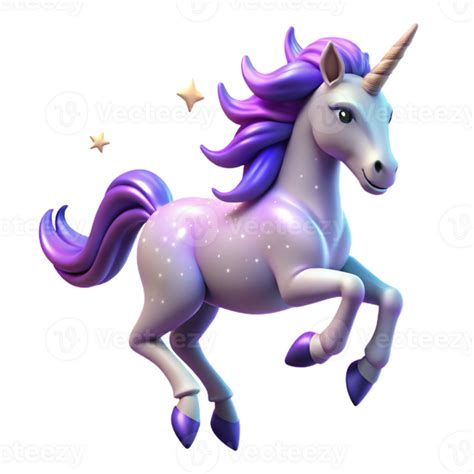 Elegant Creative 3d Unicorn Illustration Purple Mane Authentic 56477323 Png