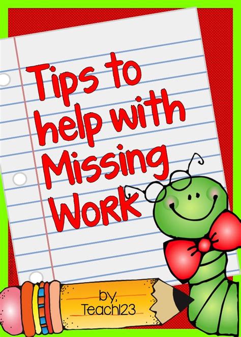 Bright Ideas Missing Work Missing Work Teaching Elementary Schools