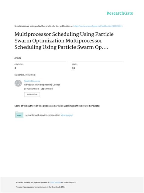 Multiprocessor Scheduling Using Particle Swarm Opt Pdf Time Complexity Mathematical