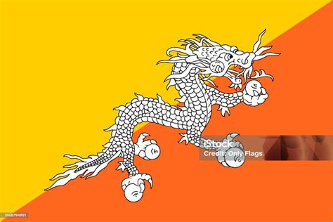 Png 또는 투명 배경 기호 부탄 배너 카드 광고 홍보 및 비즈니스 일치 국가 포스터 벡터 일러스트레이션에 대한 템플릿에 격리 된 부탄 국기 파도 문장에 대한 스톡 벡터