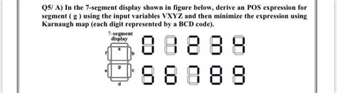 q5 a in the 7 segment display shown in figure below derive an pos